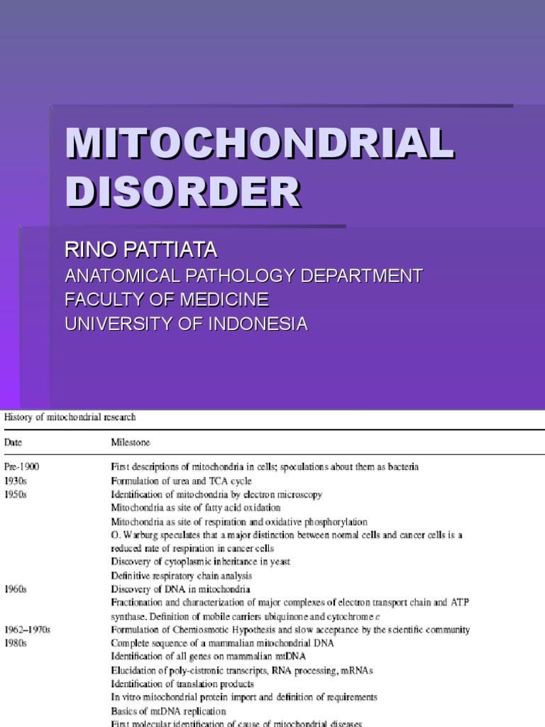 Mitochondrial Disorder | PDF | Mitochondrion | Mitochondrial Dna