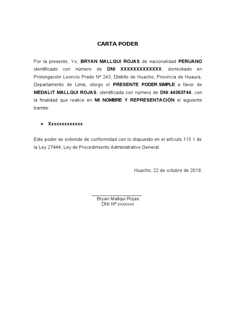Carta Poder | PDF