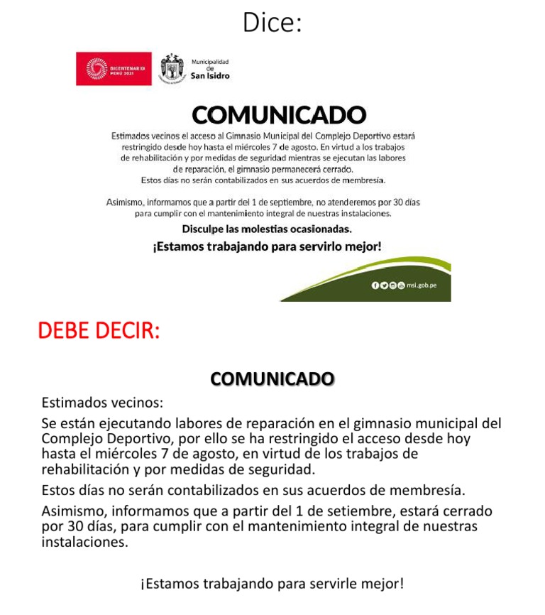 Comunicado Corregido | PDF