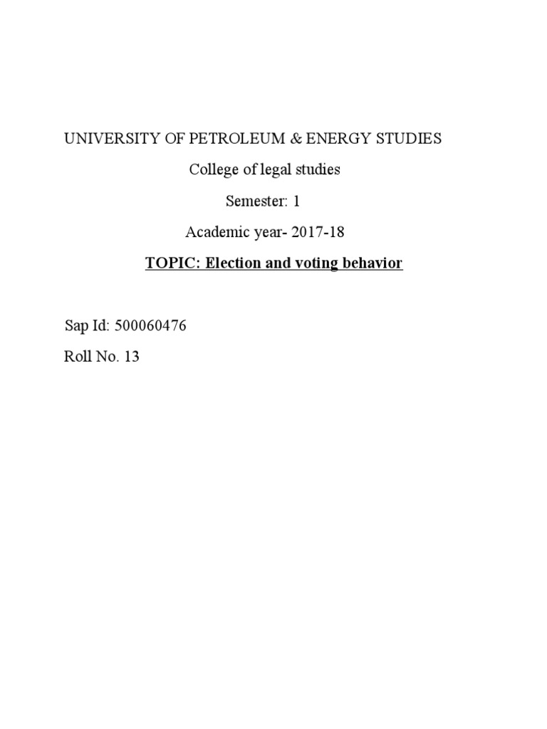 Factors Influencing Voting Behavior | PDF | Affect (Psychology ...