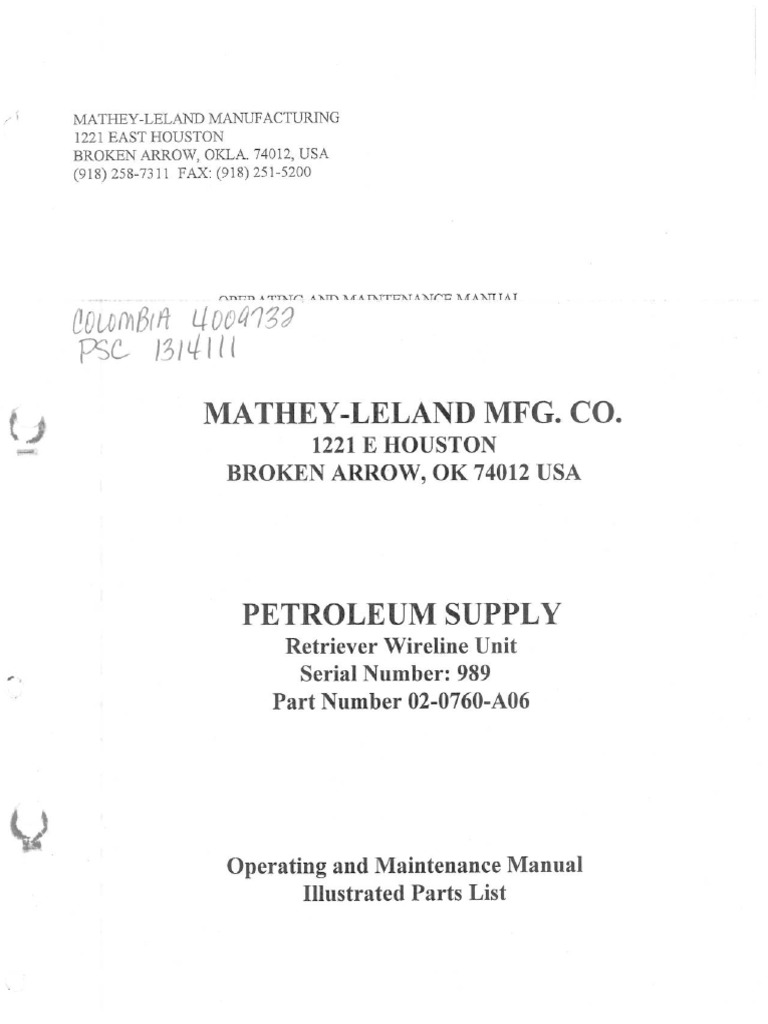 Wireline Unit Mathey-Leland | PDF
