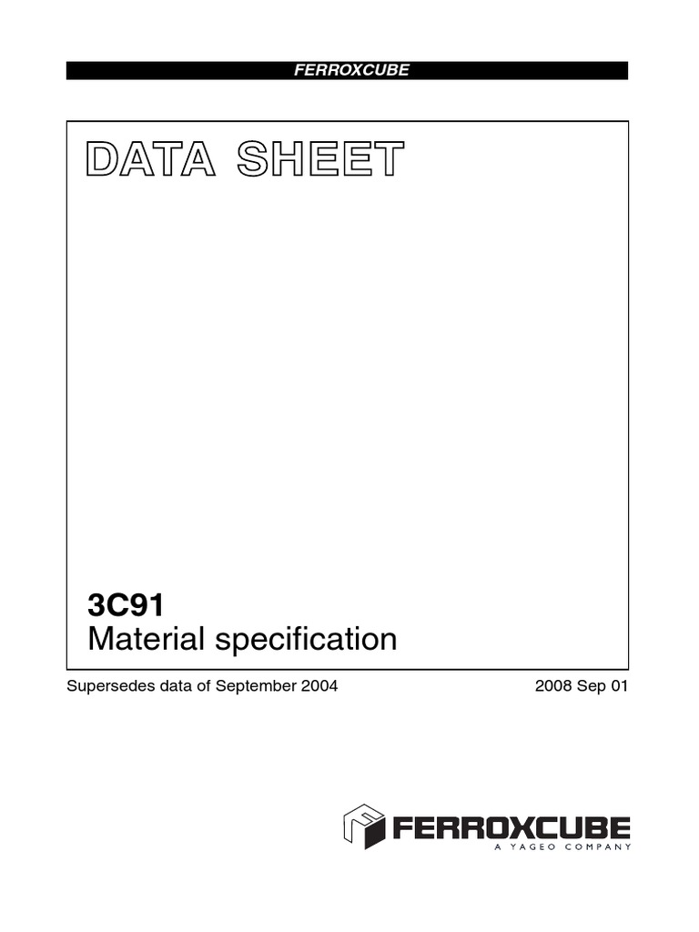 Material Specification 3C91 PDF | PDF | Electrical Engineering | Force