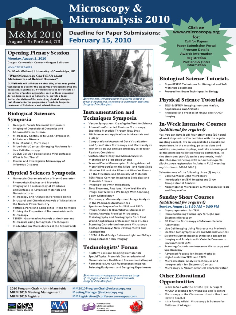 Program Overview | PDF | Microscopy | Electron Microscope