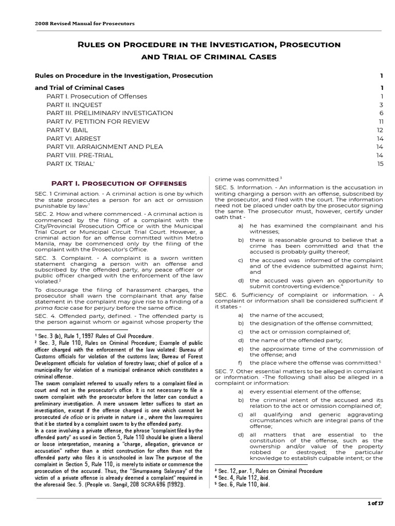 2008 Revised Manual For Prosecutors PDF | PDF | Prosecutor | Crime ...