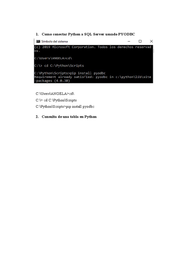 Como Conectar Python A Sql Server Usando Pyodbc Pdf