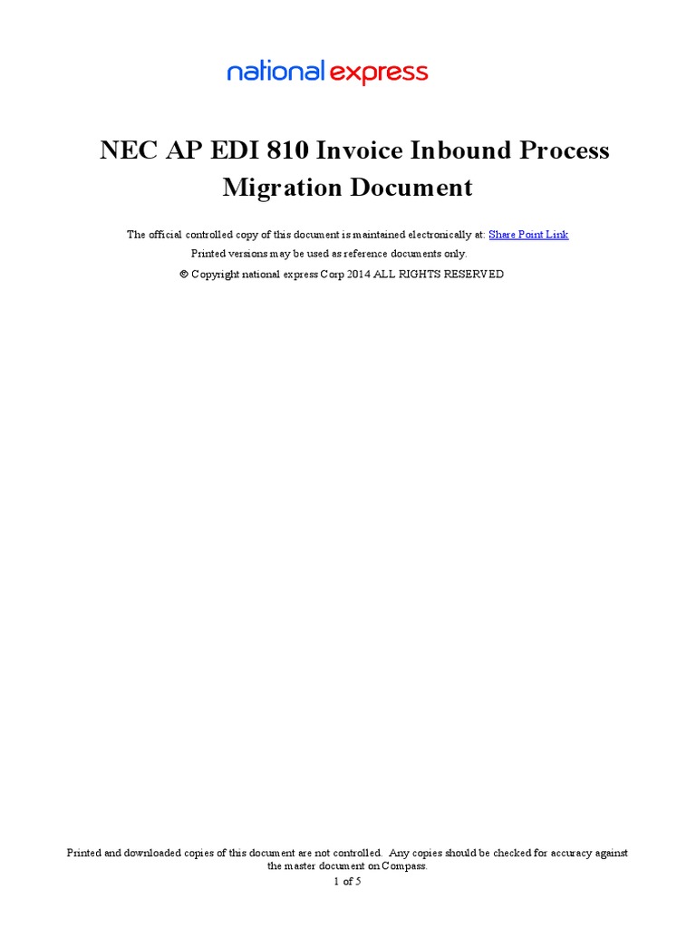 MD120-NEC AP EDI 810 Invoice Process | PDF | Electronic Data ...
