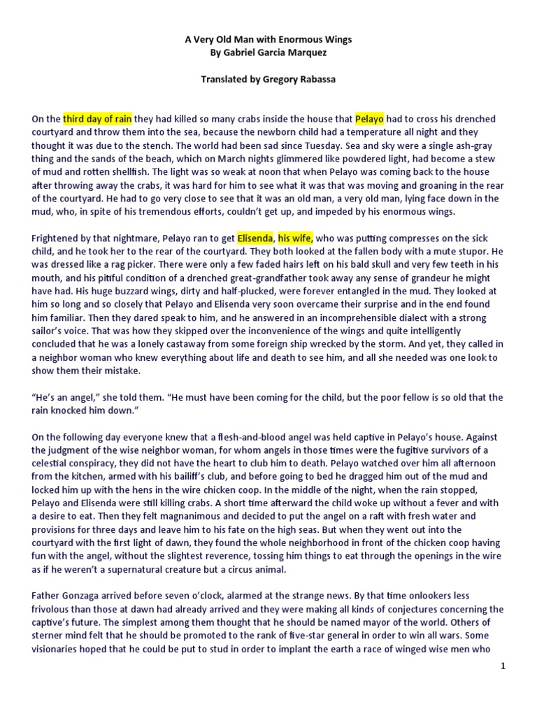 A Very Old Man With Enormous Wings | PDF