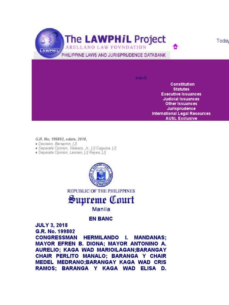LGU Tax Share Dispute: Mandanas Case | PDF | Mandamus | Decentralization