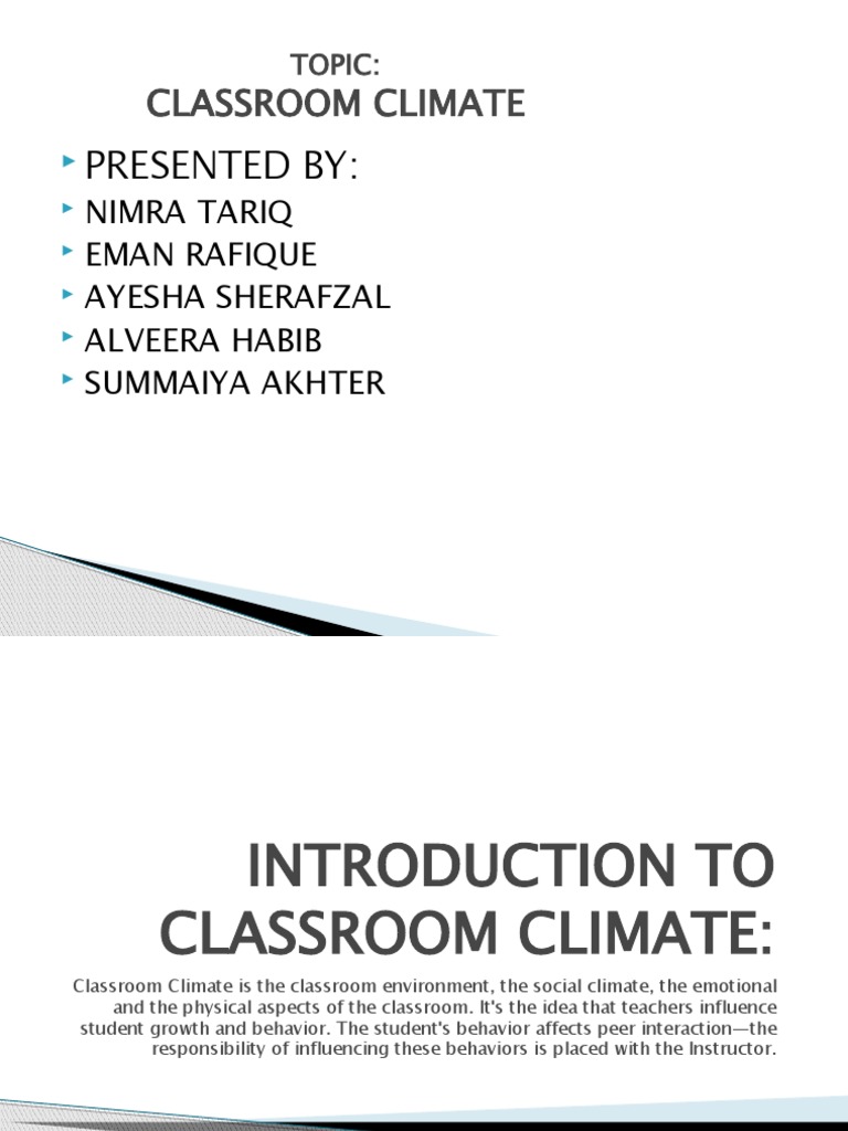 Class Room Climate | PDF