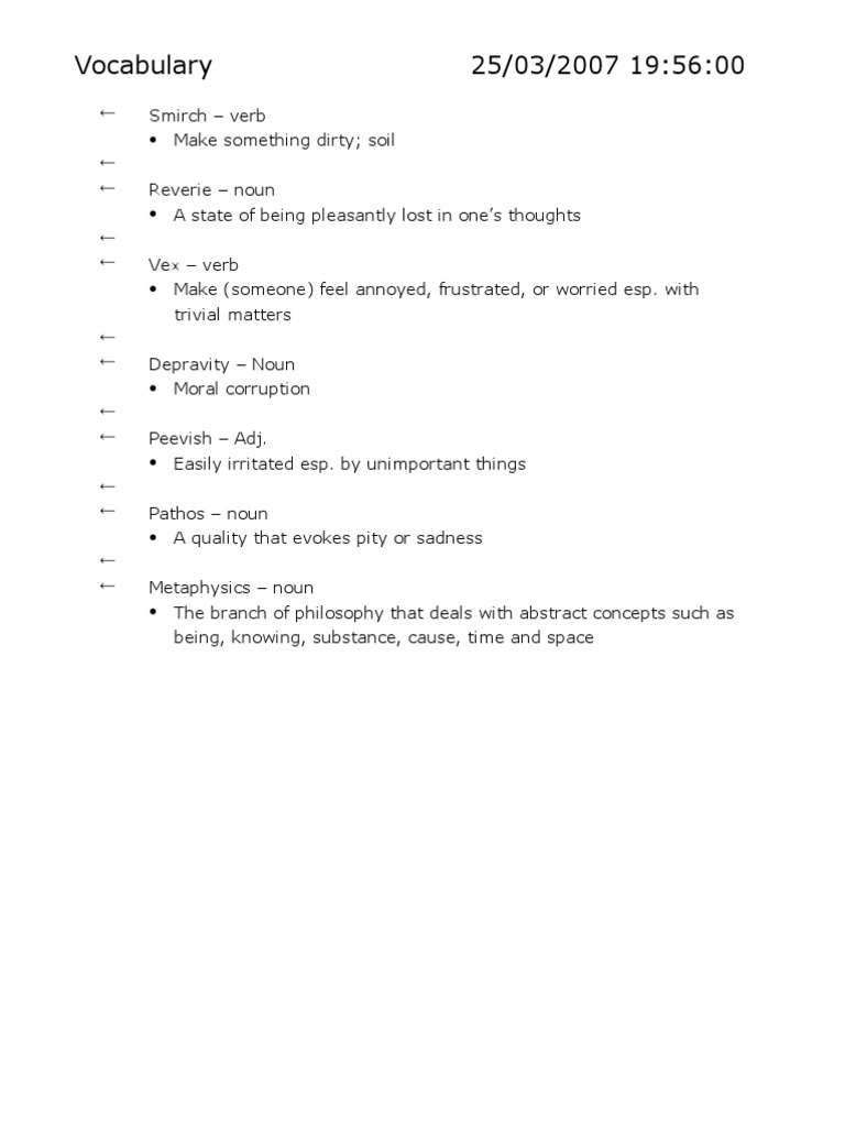 Vocabulary Pdf Psychological Concepts