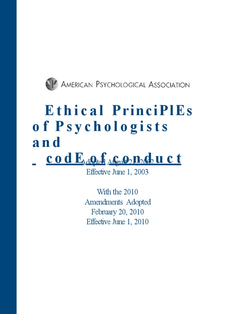 APA Ethical Guidelines | PDF | American Psychological Association ...