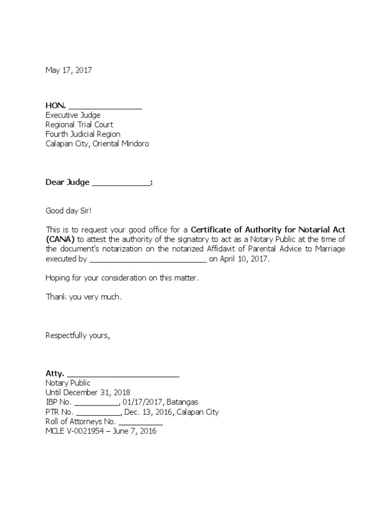 CANA Request for Notarial Authority | PDF | Law