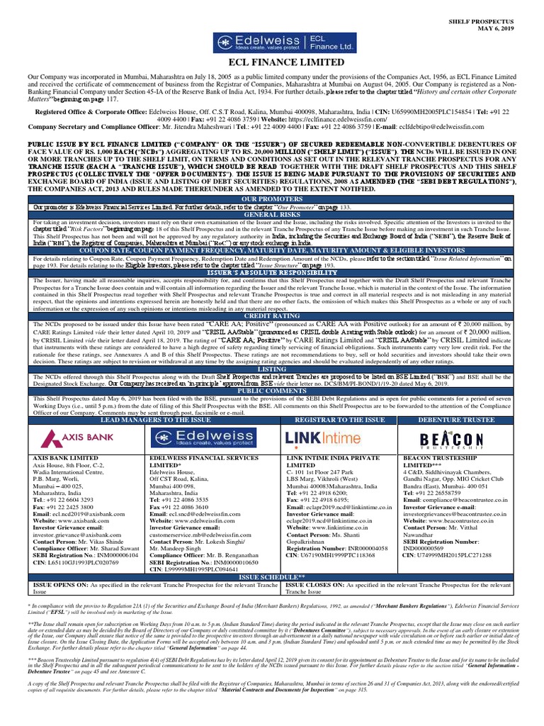 Shelf Prospectus | PDF | Securities (Finance) | Corporations