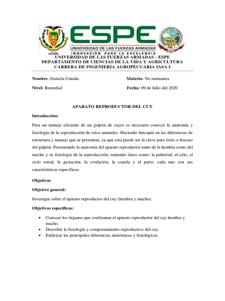 Aparato Reproductor Cuyes | PDF | Testículo | Andrógino