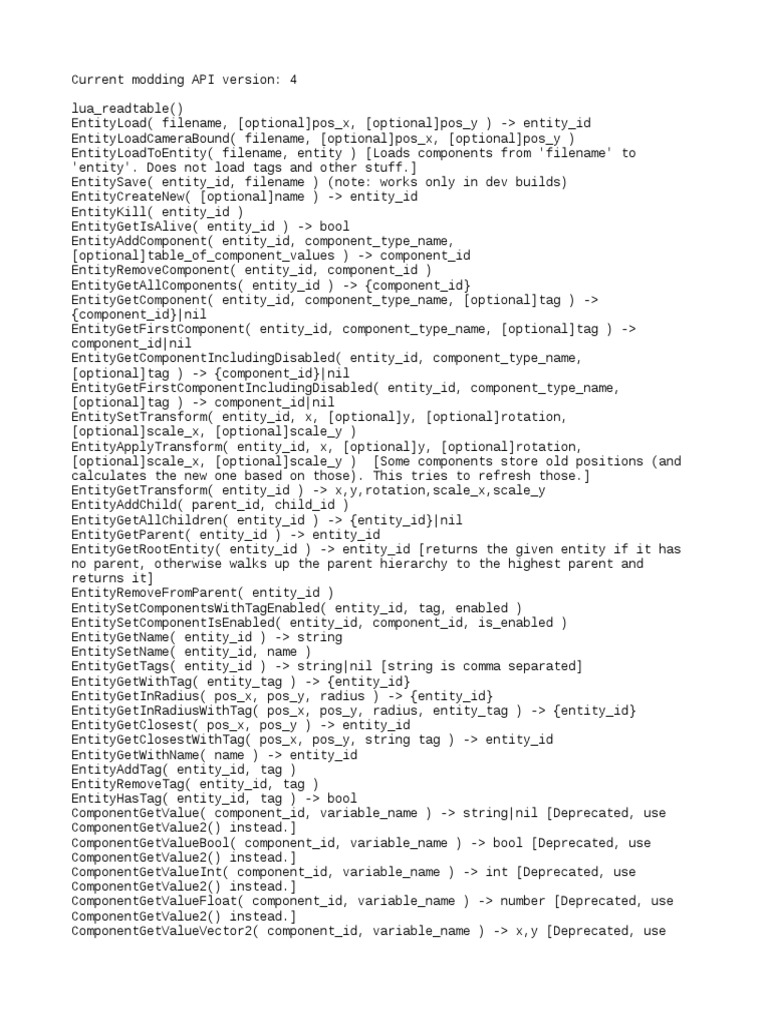 Lua Api Documentation Pdf Computer Data Software Engineering 