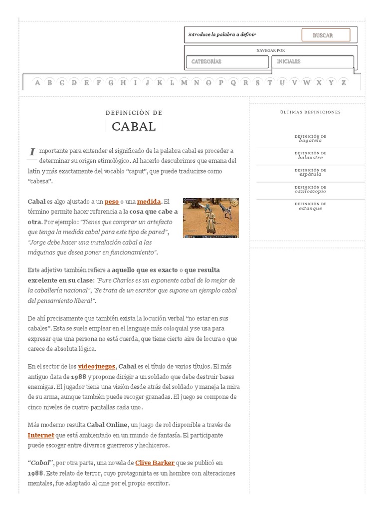 Definición de Cabal - Qué Es, Significado y Concepto | PDF | Palabra ...