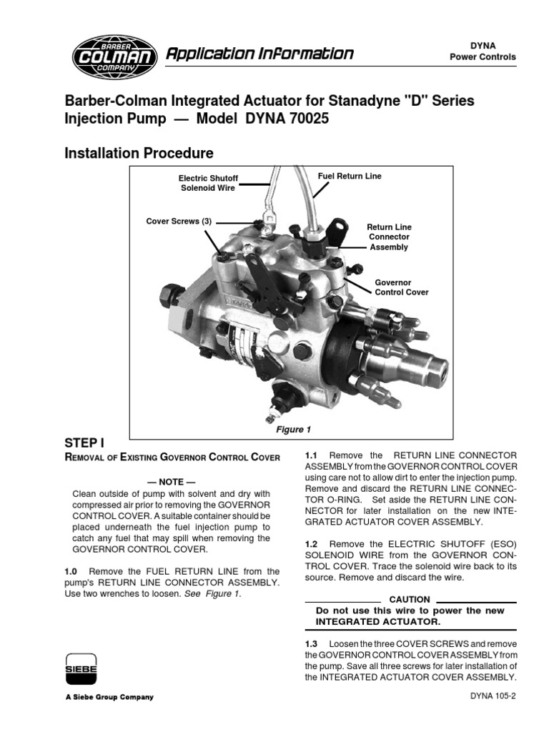 DYNC70025 Stanadyne Actuator Technical Bulletin PDF | PDF | Throttle ...