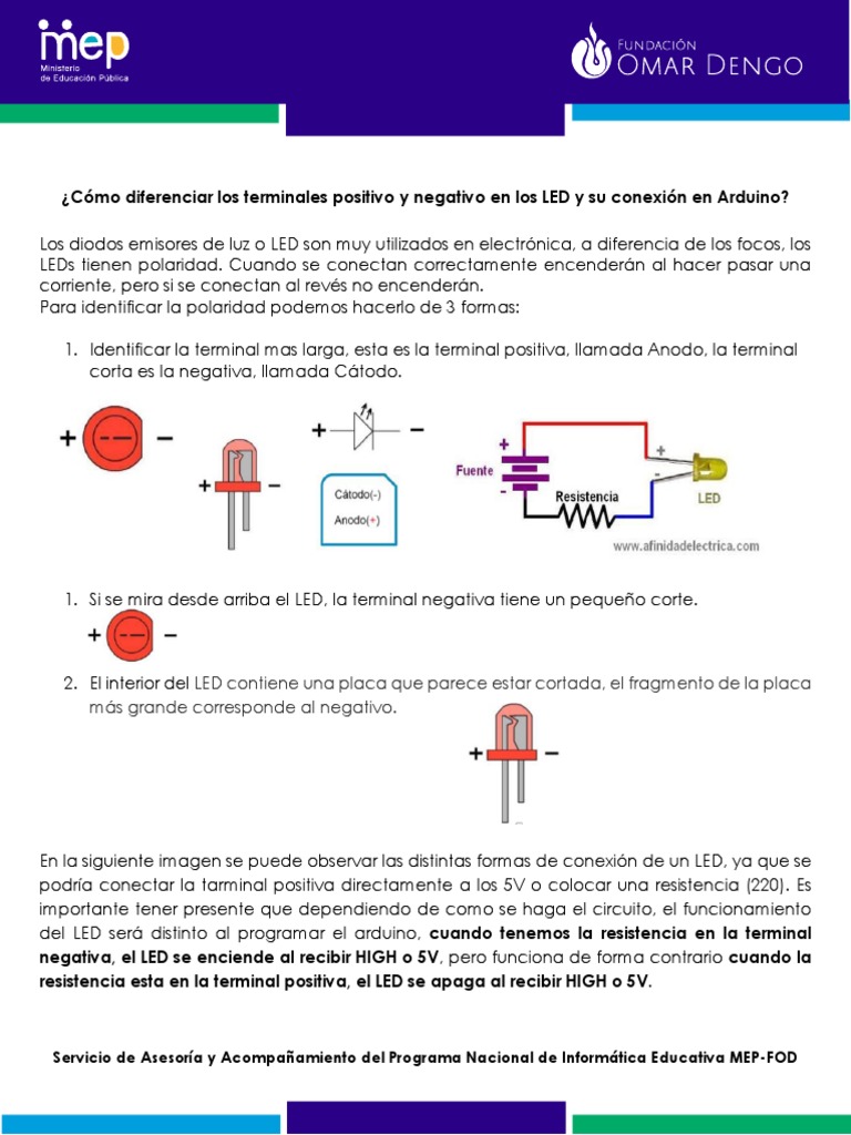 Identificación de polaridad en LEDs | PDF