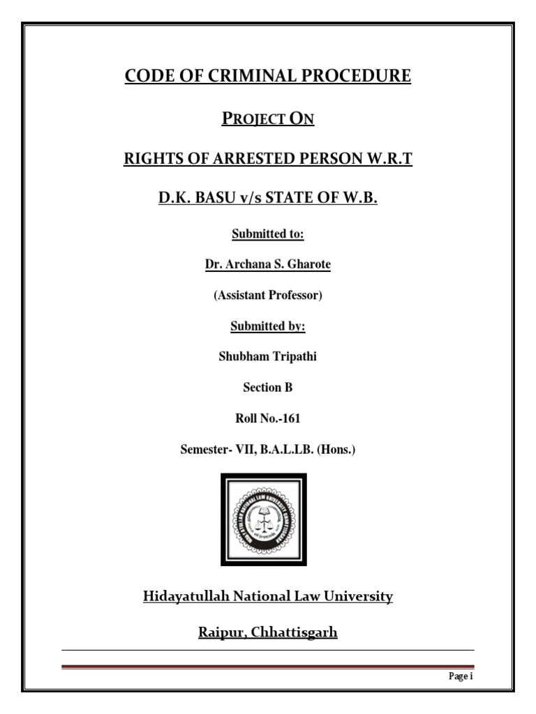 CRPC 7 Rights of Arrested Person W.R.T | Download Free PDF | Arrest ...
