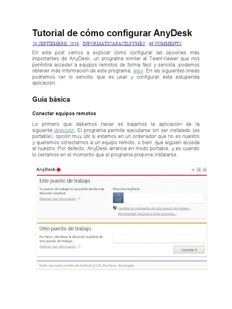 Tutorial de Cómo Configurar AnyDesk | PDF | Contraseña | Tecnología digital