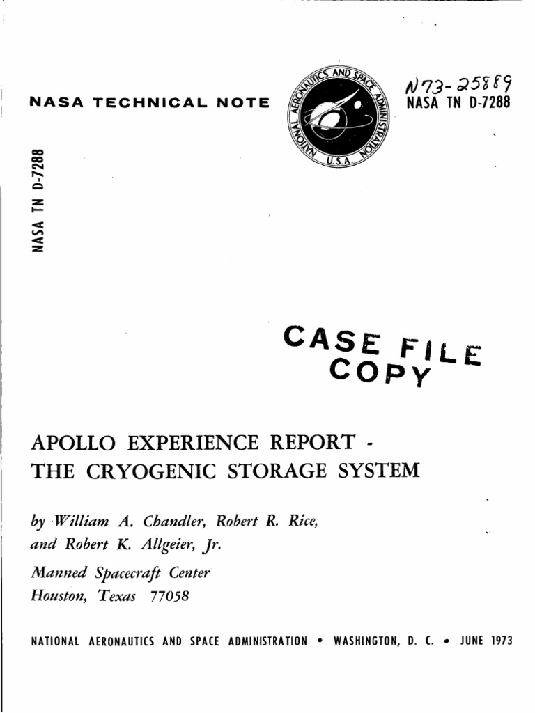 Apollo Experience Report The Cryogenic Storage System | PDF | Apollo ...