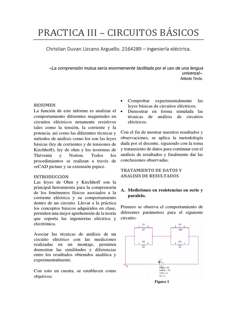 Practica 3 - Laboratorio Circuitos Electricos 2 | PDF | Resistencia Eléctrica y Conductancia ...