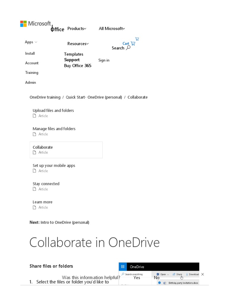 OneDrive Collaboration Guide | PDF | Office 365 | Microsoft