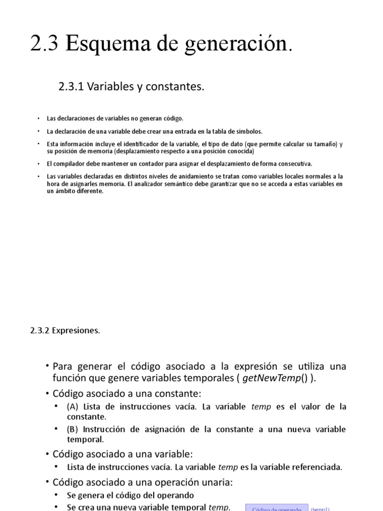Generación de Código Intermedio | PDF | Compilador | Variable (informática)