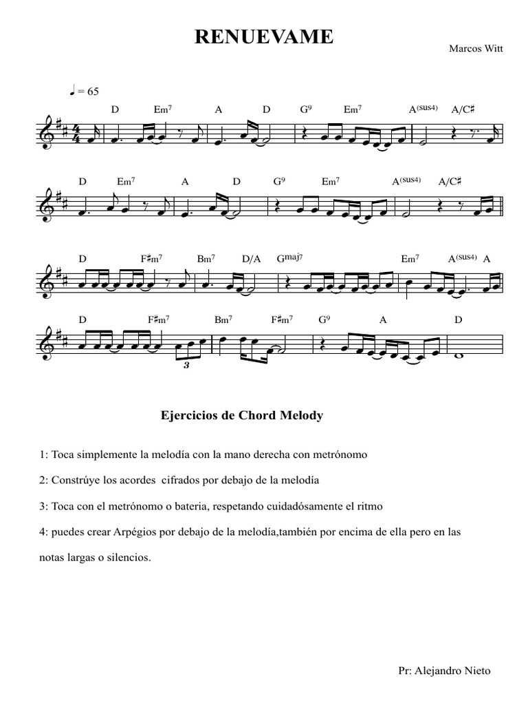 Renuevame - Partitura Completa | PDF | Armonía | Formas musicales