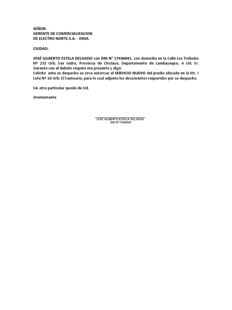 Carta Ensa Jose Gilberto Estela Delgado | PDF