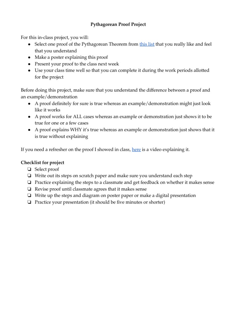 5.3 Pythagorean Proof Project | PDF