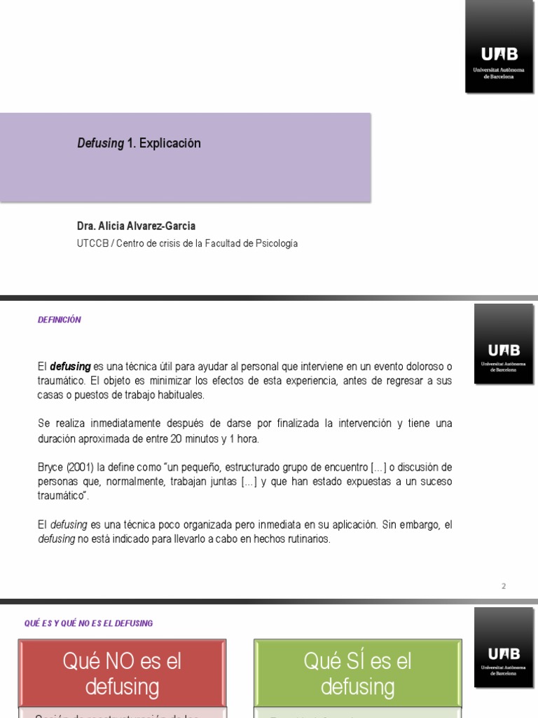 V4 - 4 La Técnica Del Defusing. Explicación PDF | PDF | Estrés ...