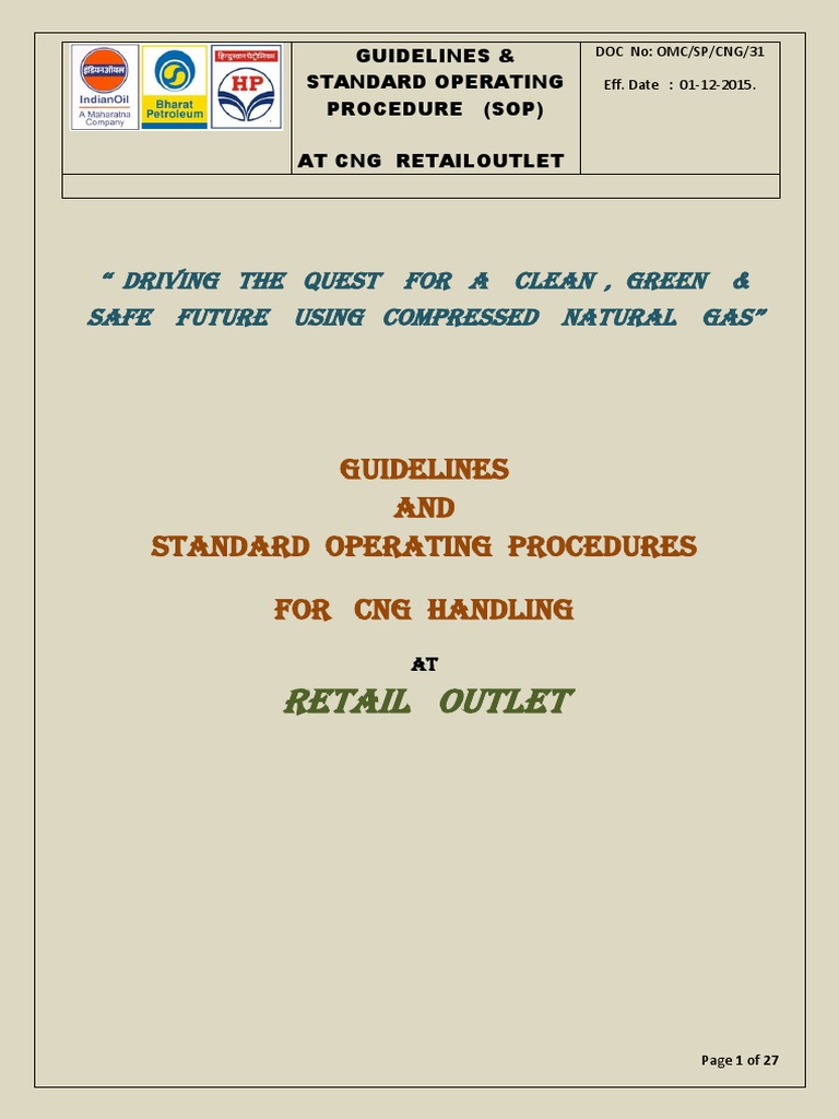 FINAL STANDARD OPERATING PROCEDURE (SOP) For Handling CNG at OMC RETAIL ...