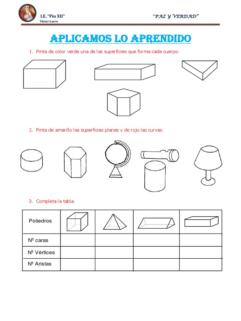 Aplicamos Lo Aprendido - Solidos Geometricos | PDF