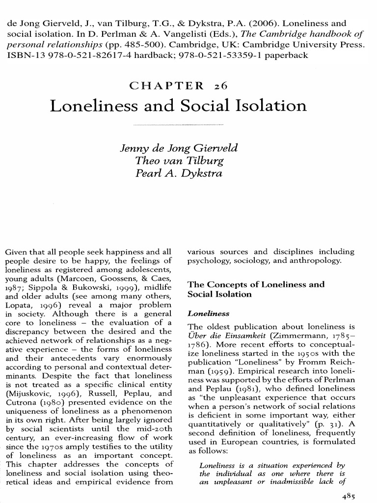 Loneliness and Social Isolation | PDF | Loneliness | Economic Inequality