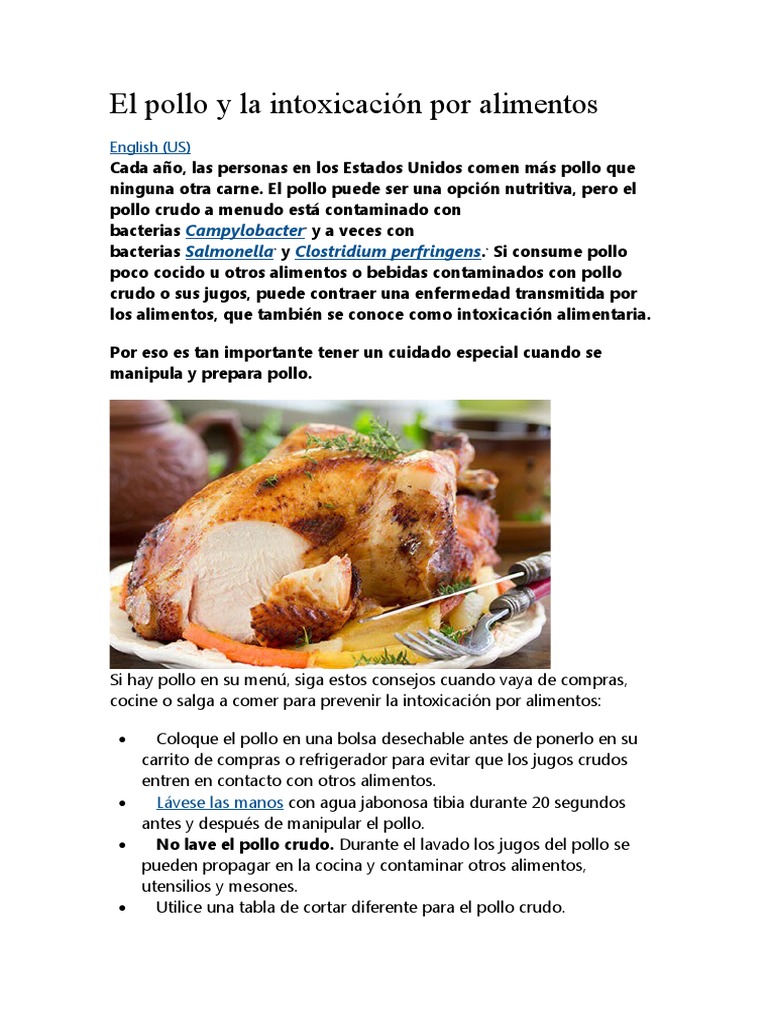 El Pollo y La Intoxicación Por Alimentos | PDF | Pollo | Alimentos