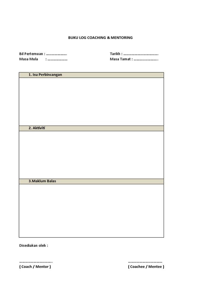 Buku Log Coaching | PDF
