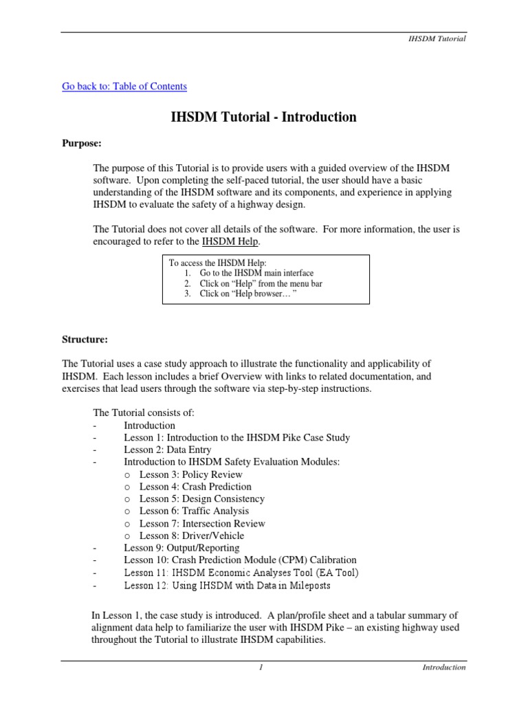 IHSDM Tutorial - Introduction: Go Back To: Table of Contents | PDF ...