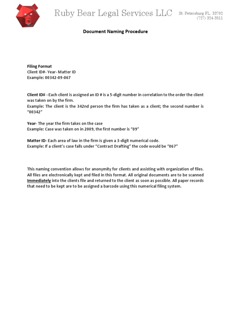 Document Naming Procedure | PDF