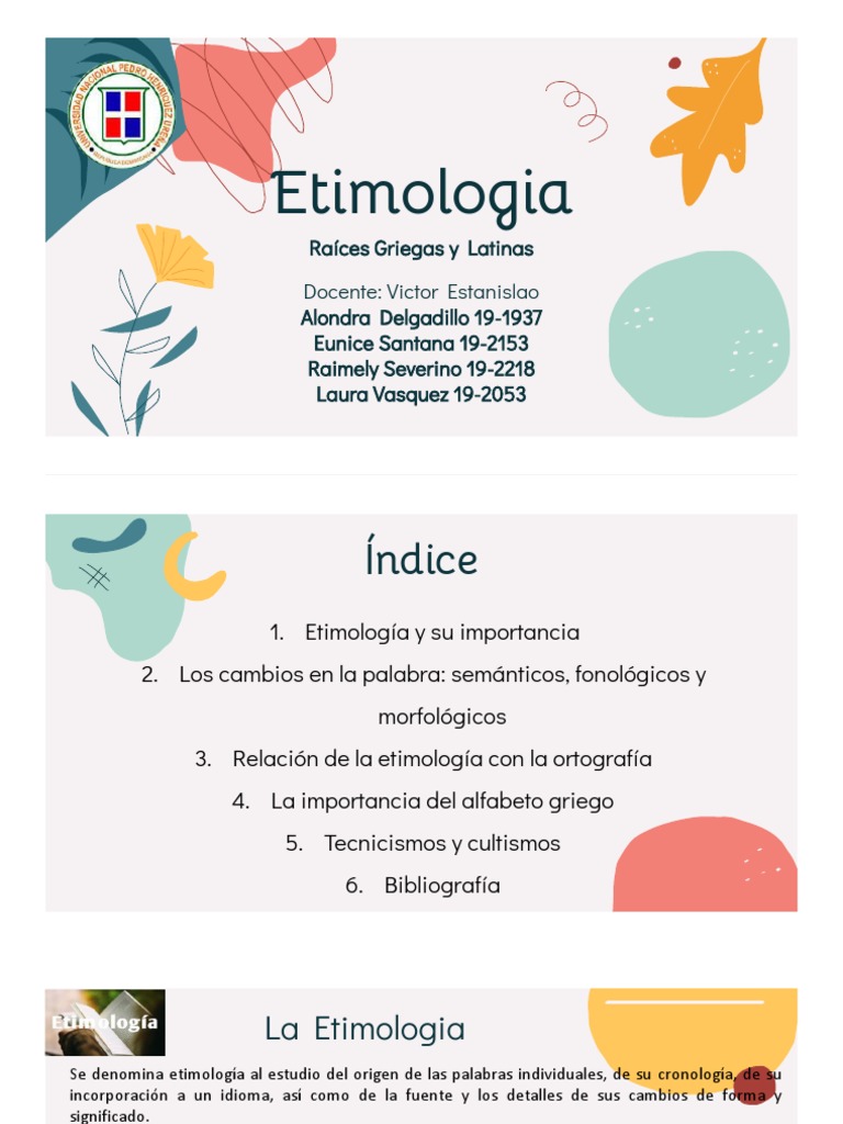 Etimología PDF | PDF | Alfabeto griego | Lengua griega