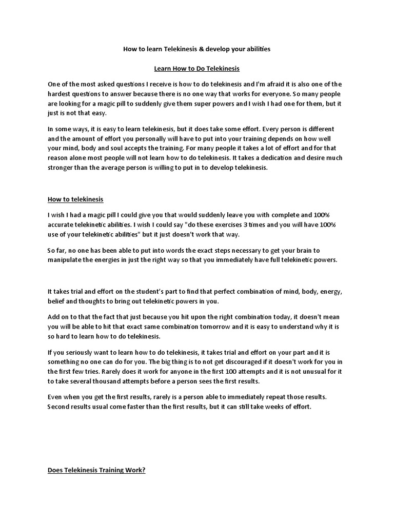 How To Learn Telekinesis & Develop Your Abilities Learn How To Do ...