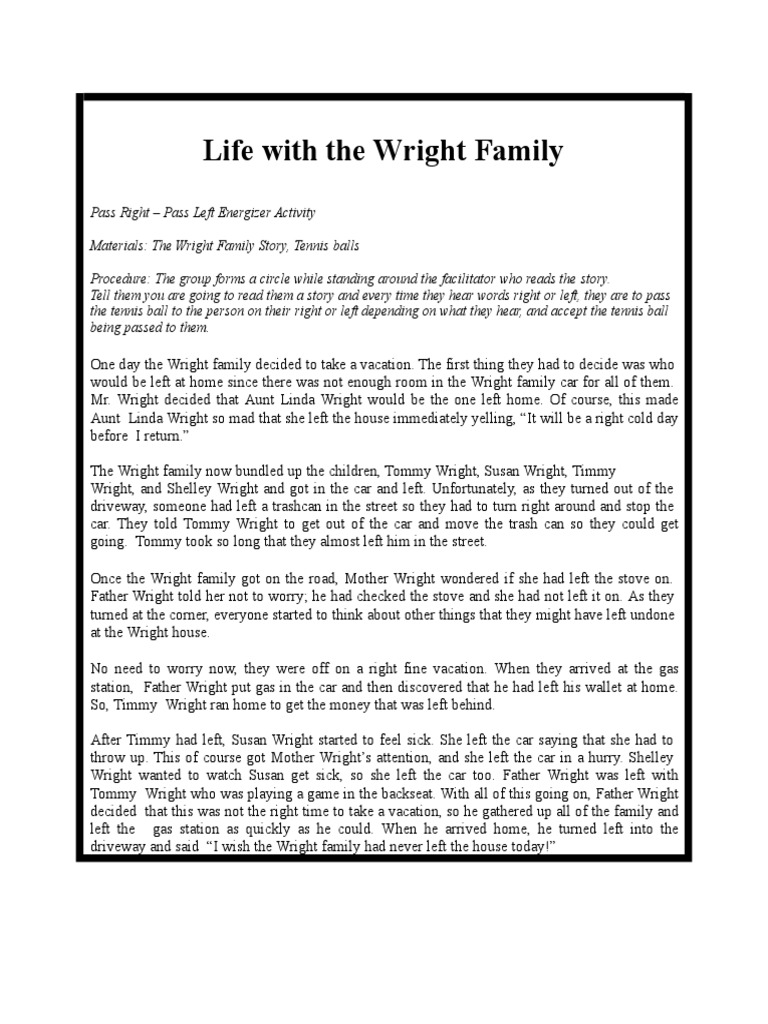 Life With The Wright Family | PDF