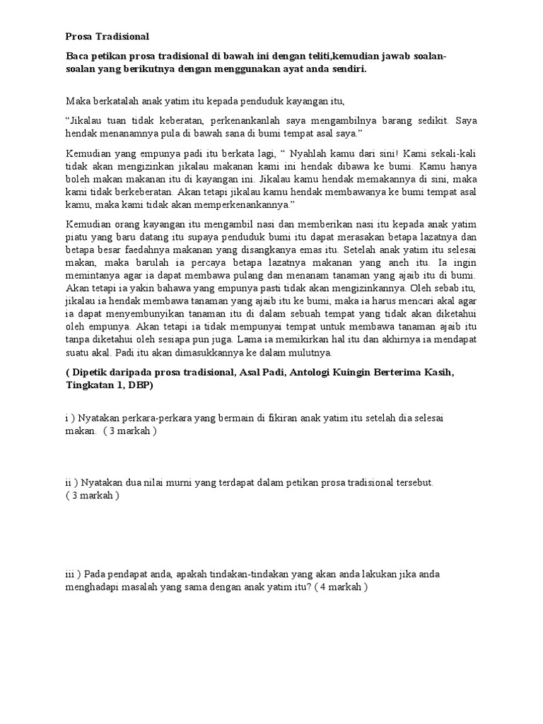 Prosa Tradisional | PDF | Griya & Taman