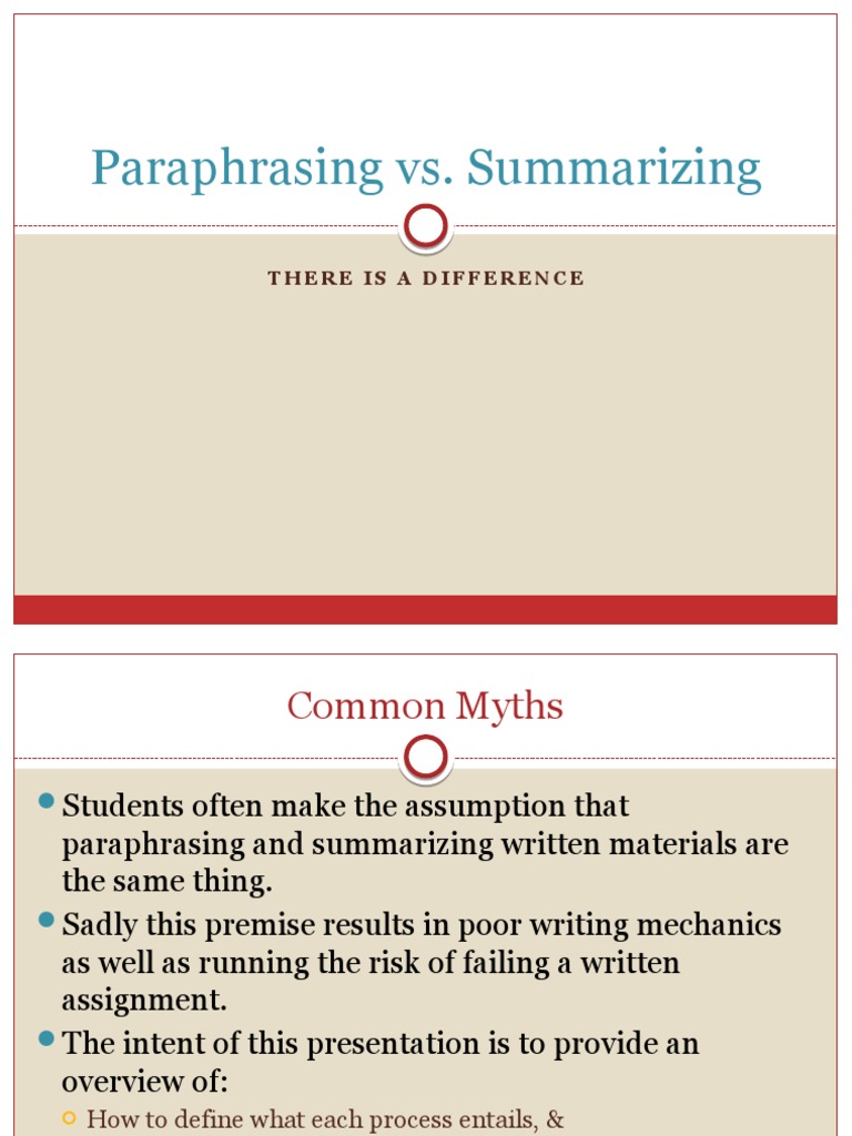 Paraphrasing Vs Summarization | PDF | National Science Foundation ...