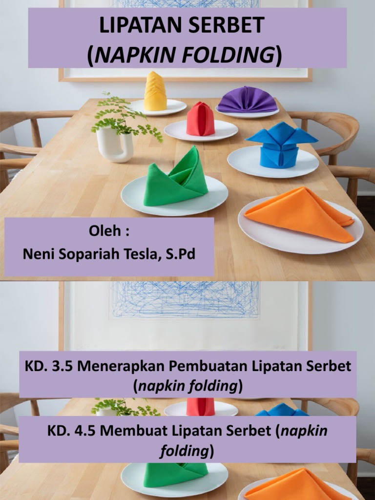 Teknik dan Jenis Lipatan Napkin | PDF | Griya & Taman