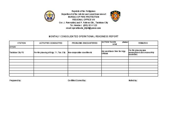 Operational Readiness Report Template 1 | PDF
