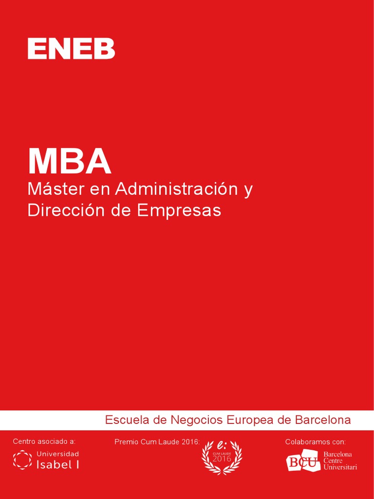 Plan Eneb Master | PDF | Escuela de Negocios | Máster en Administración ...