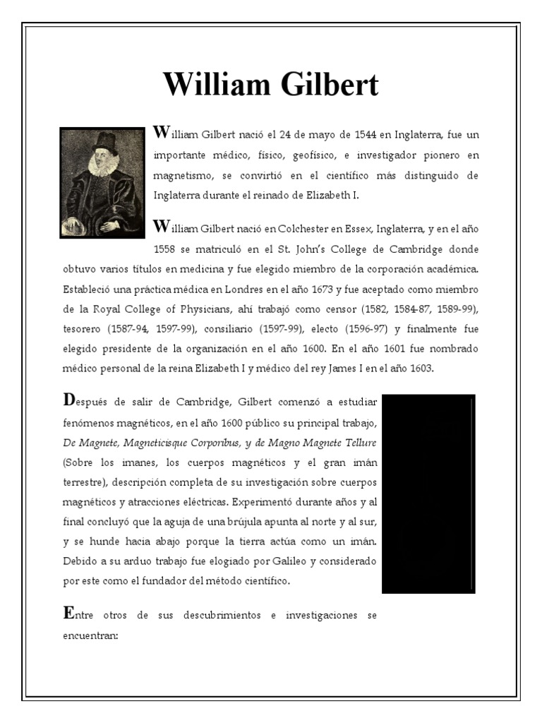 William Gilbert | PDF | Magnetismo | Física
