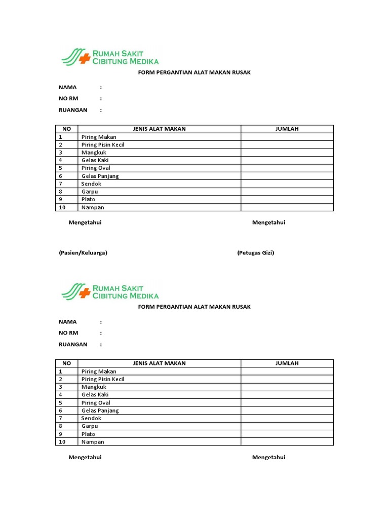Form Pergantian Alat | PDF
