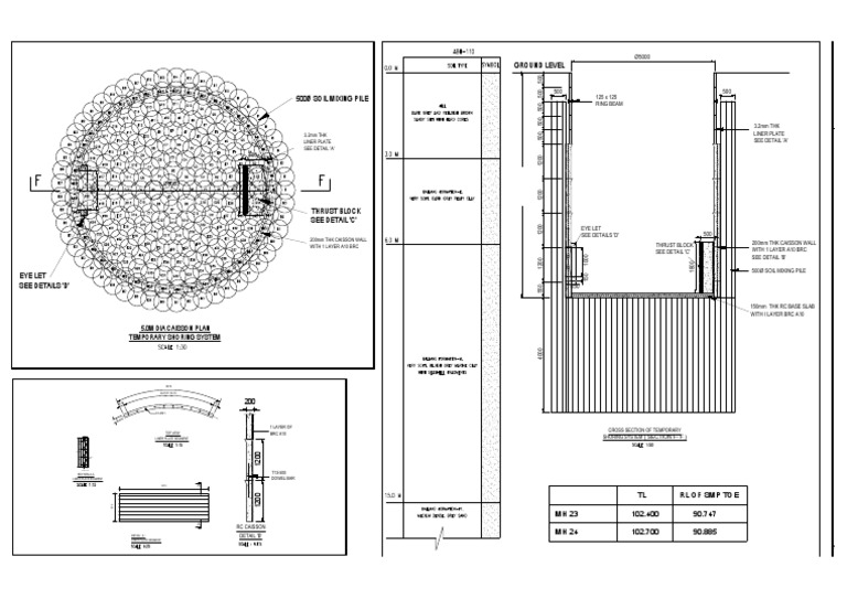 Ground Level: 5.0M Dia Caisson Plan Temporary Shoring System | PDF ...